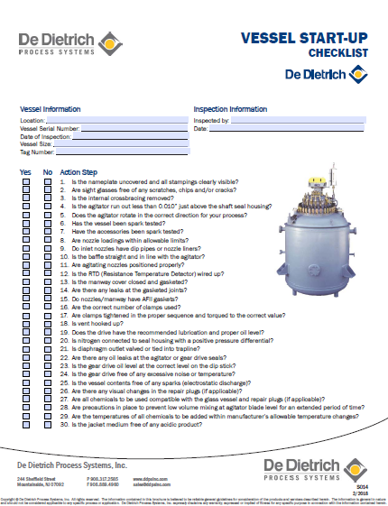 Vessel Start-Up Checklist - free download