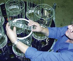 Glass lined steel columns and Glass columns by De Dietrich